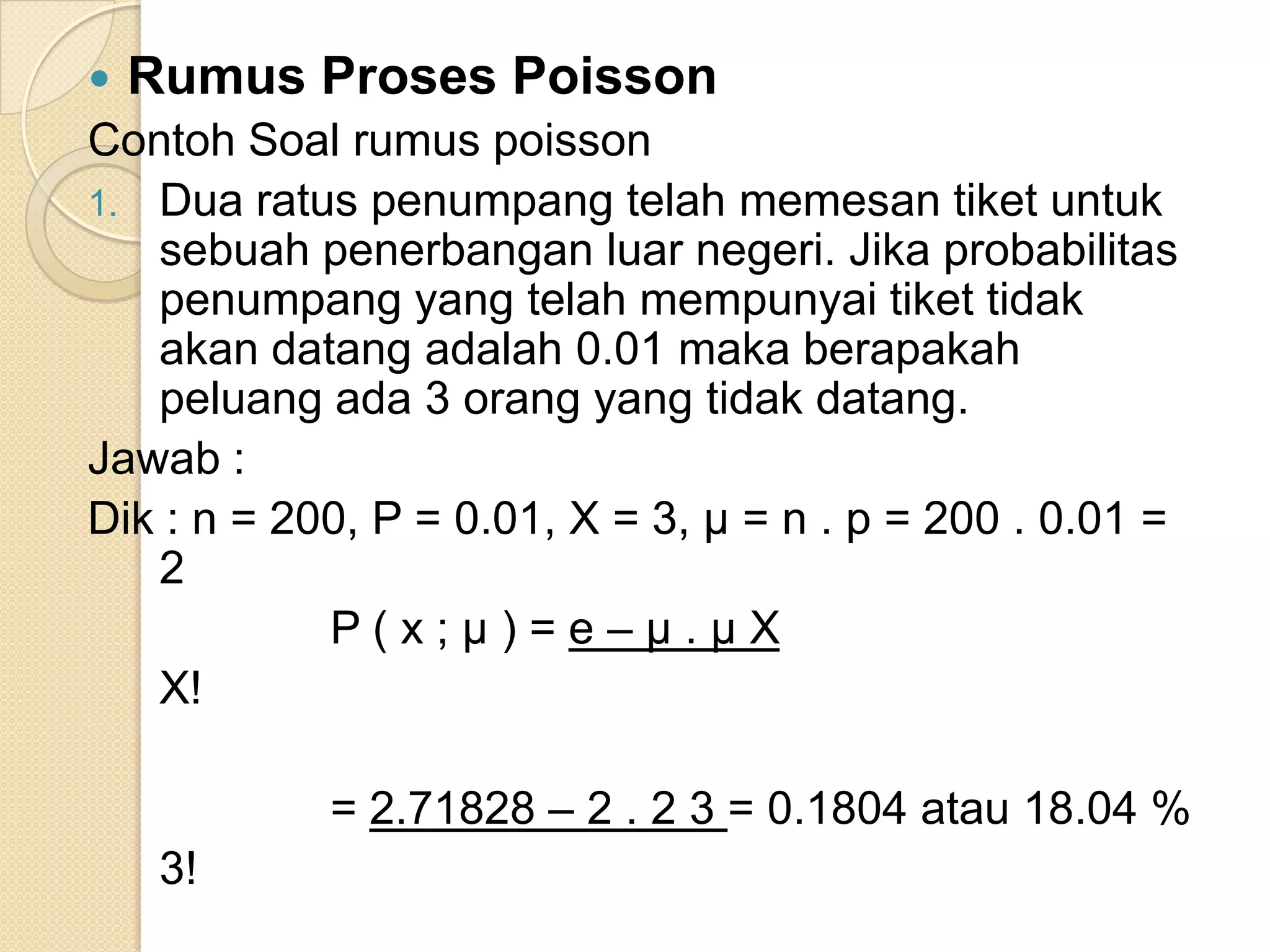 Distribusi probabilitas-diskrit-poisson | PPTX