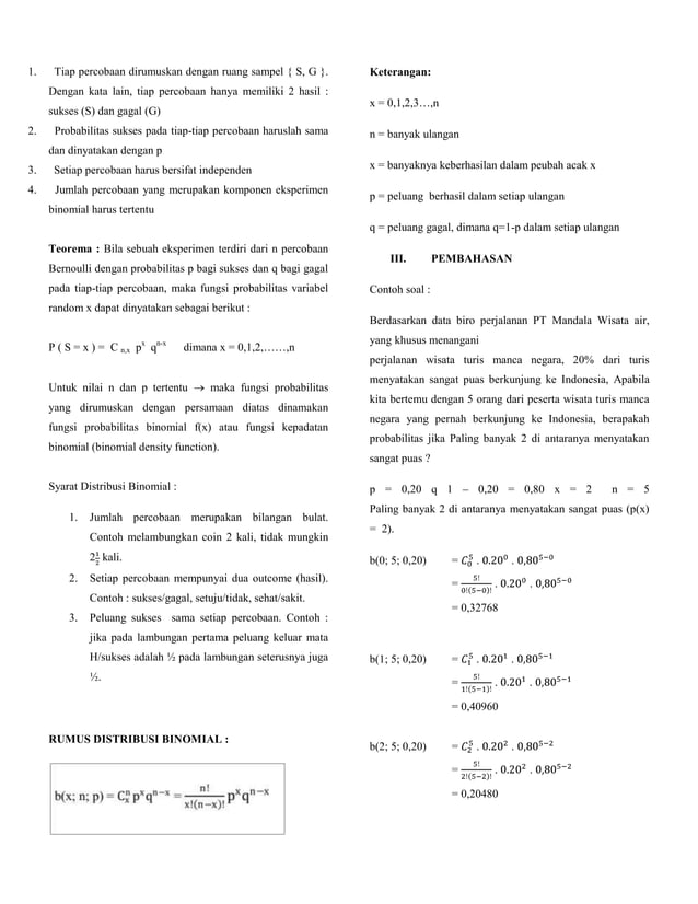 Distribusi binomial | PDF