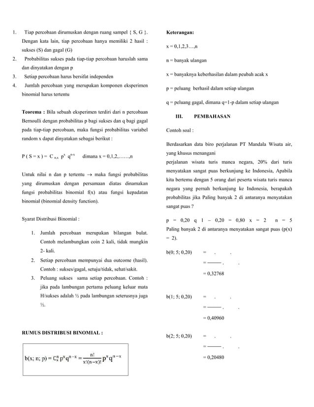 Distribusi binomial | PDF
