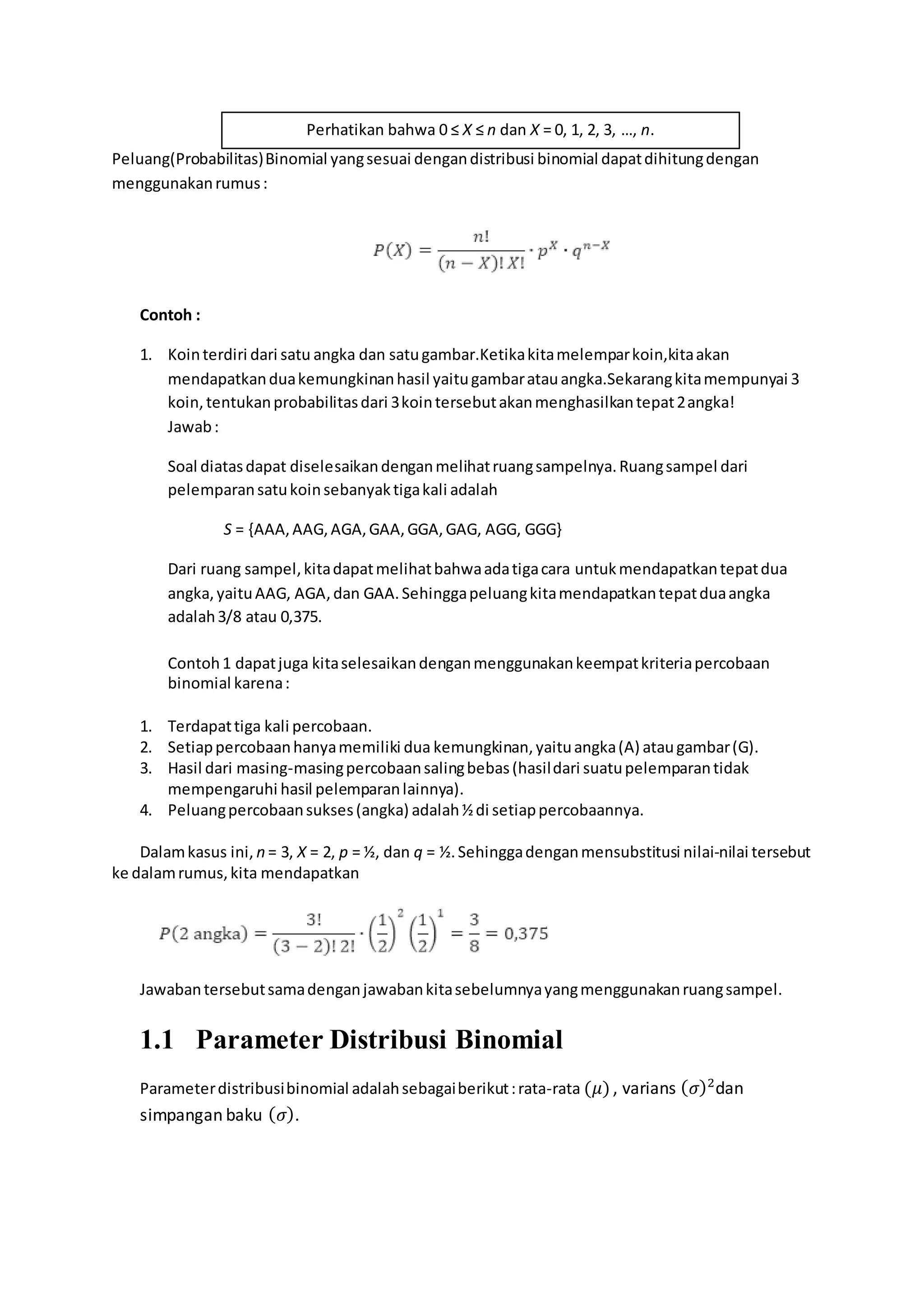 Distribusi binomial | DOCX