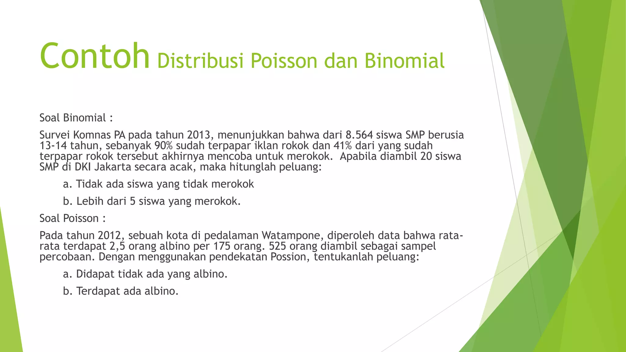 Distribusi binomial dan distribusi poisson | PPTX
