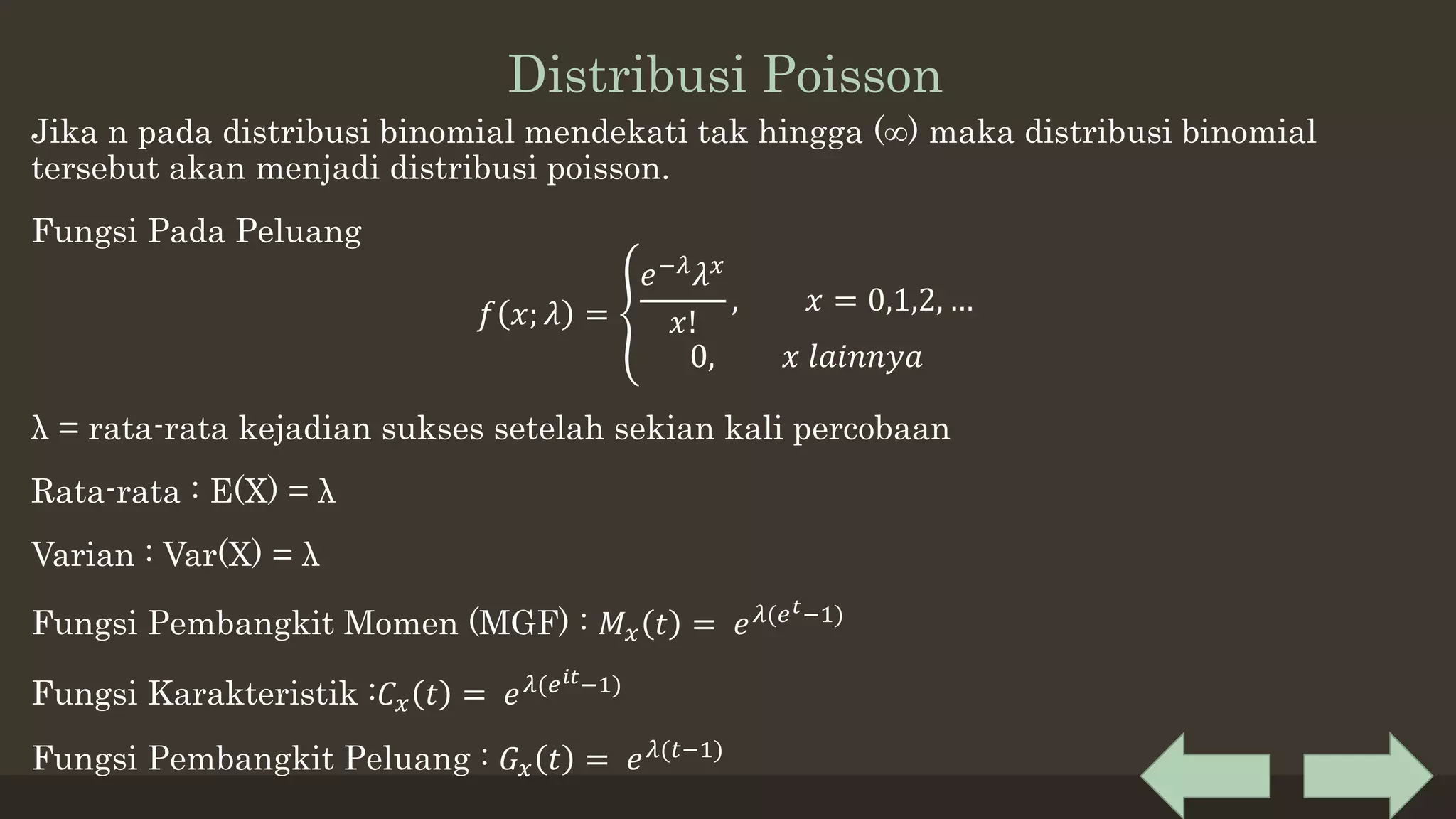 Distribusi binomial, distribusi poisson, dan distribusi | PPTX