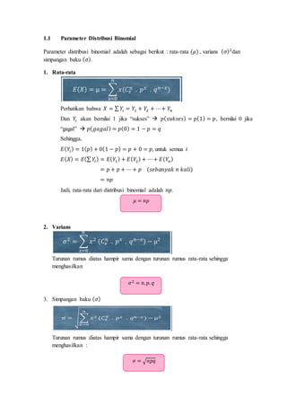 Distribusi binomial, poisson dan normal | DOCX