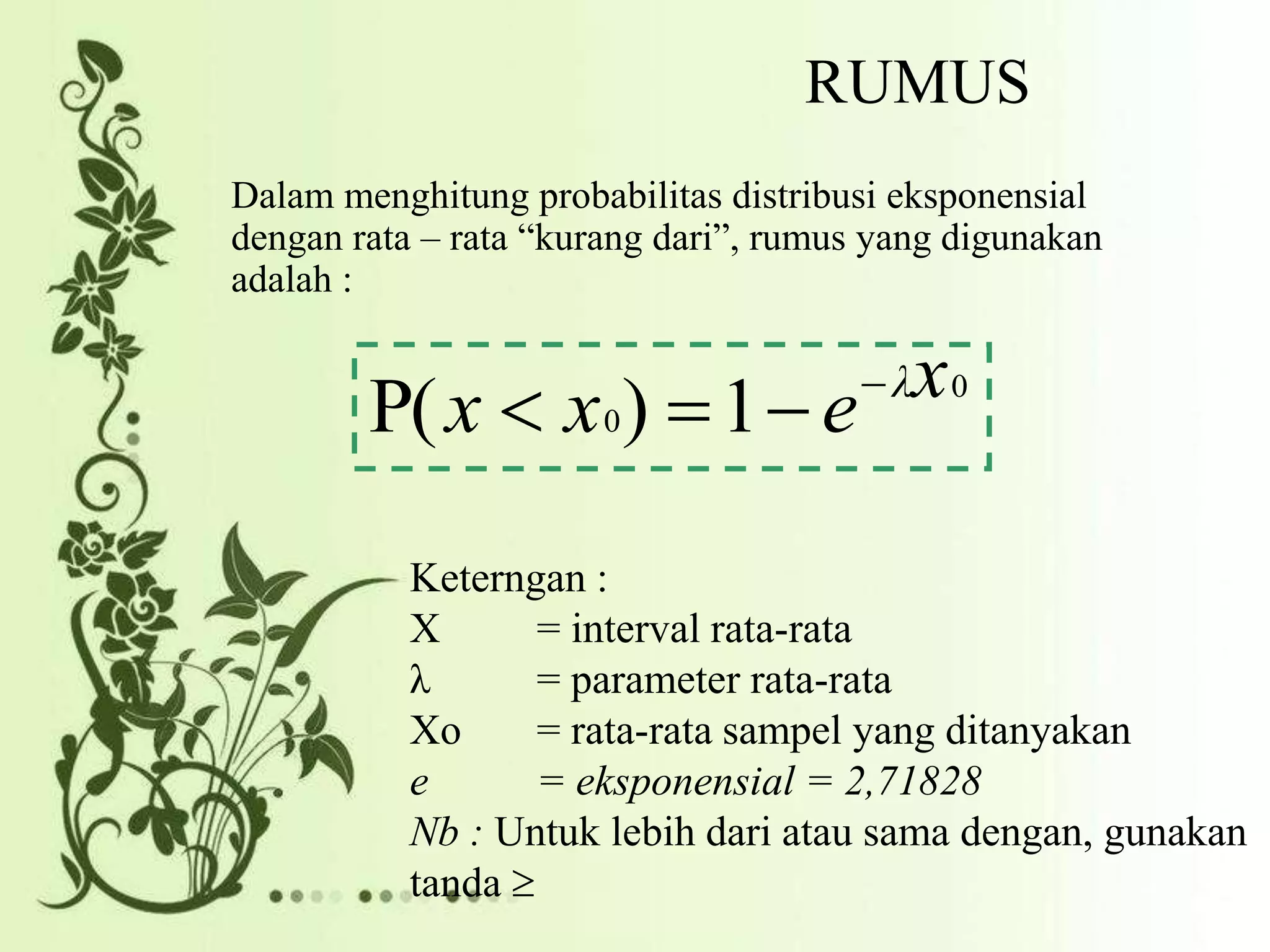 Distribusi eksponensial | PPTX