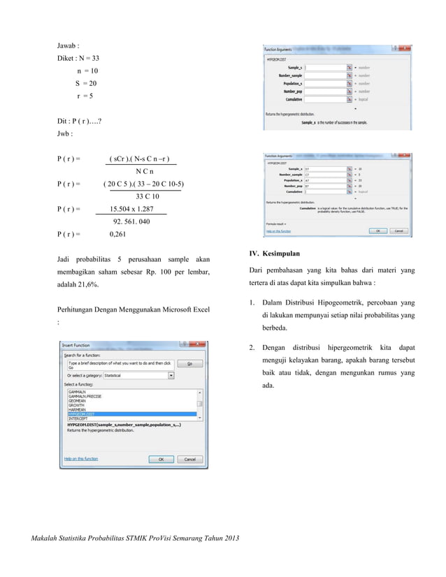 Distribusi hipergeometrik | PDF