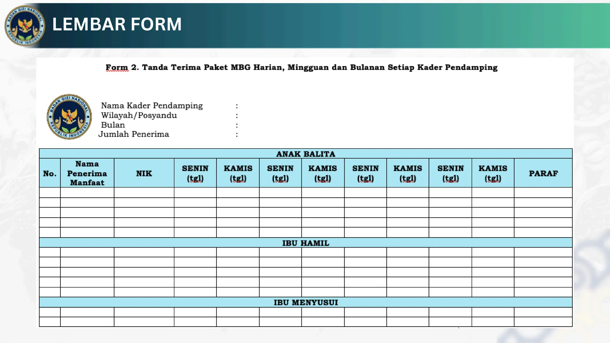 Distribusi MBG Bumil, Busui, Balita dalam program MBG | PDF