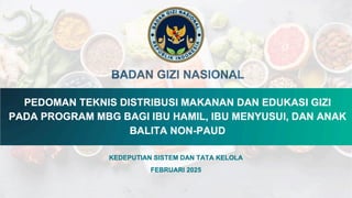 Distribusi MBG Bumil, Busui, Balita dalam program MBG | PDF