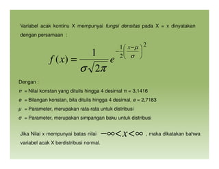 Distribusi normal, f,t | PDF