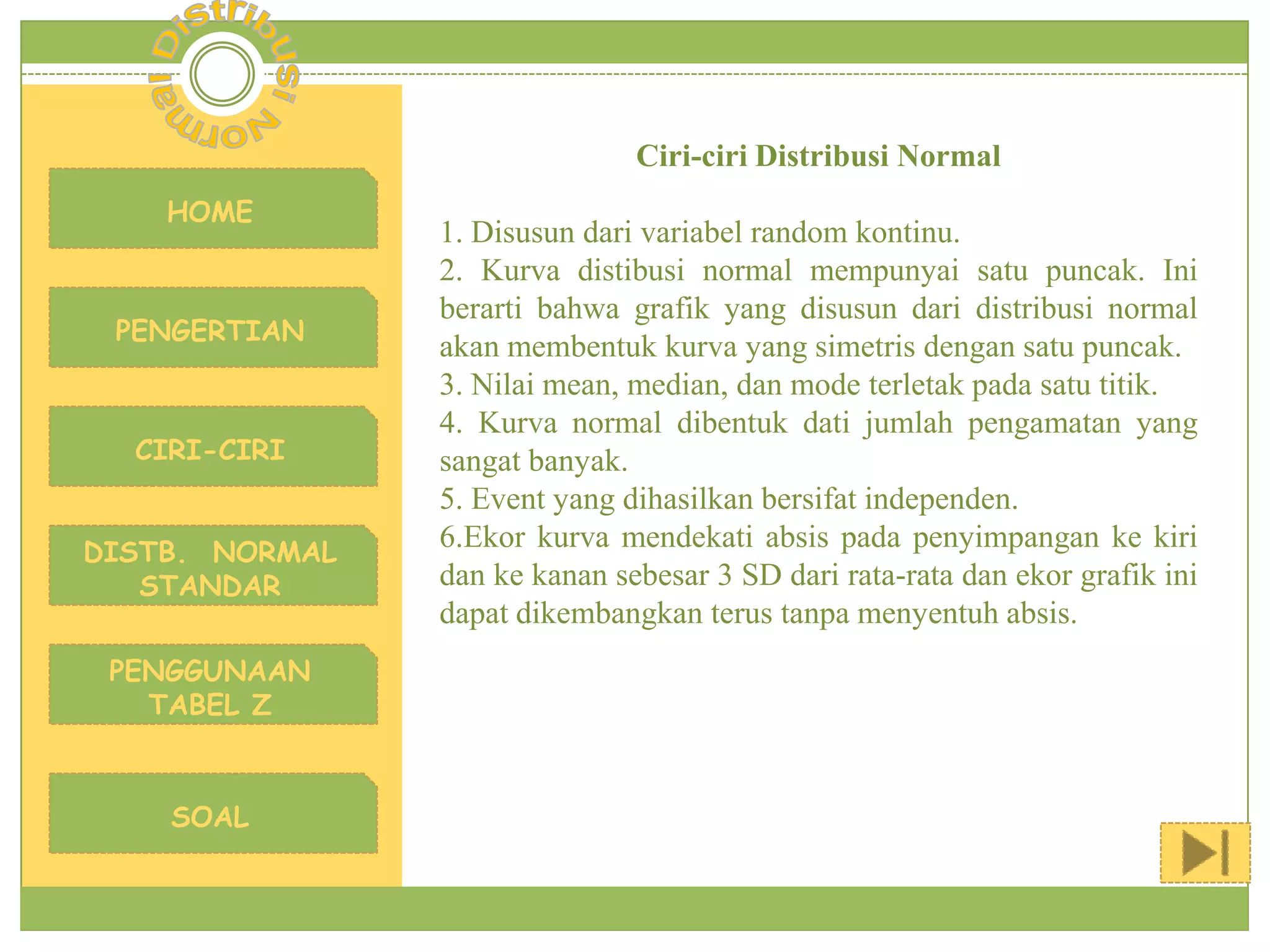 Distribusi normal kel 9 | PPTX