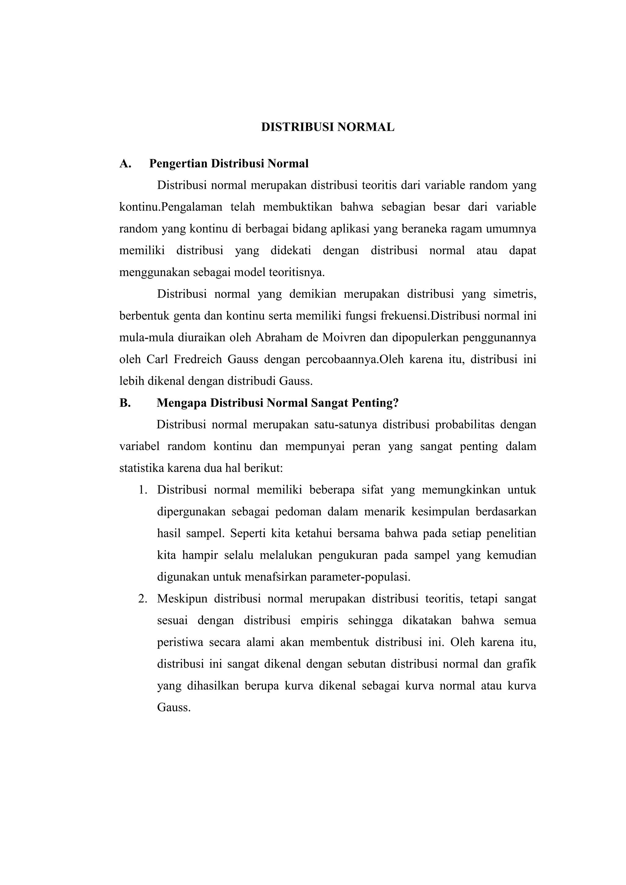 Distribusi normal kelompok 9 | DOCX