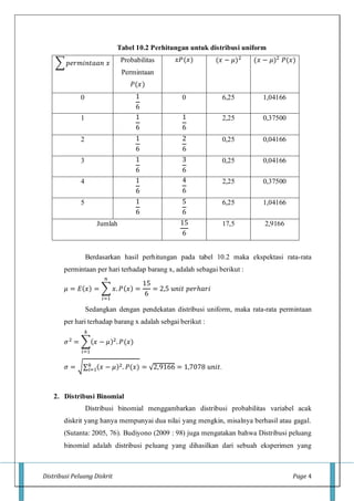 Distribusi peluang diskrit(8) | PDF