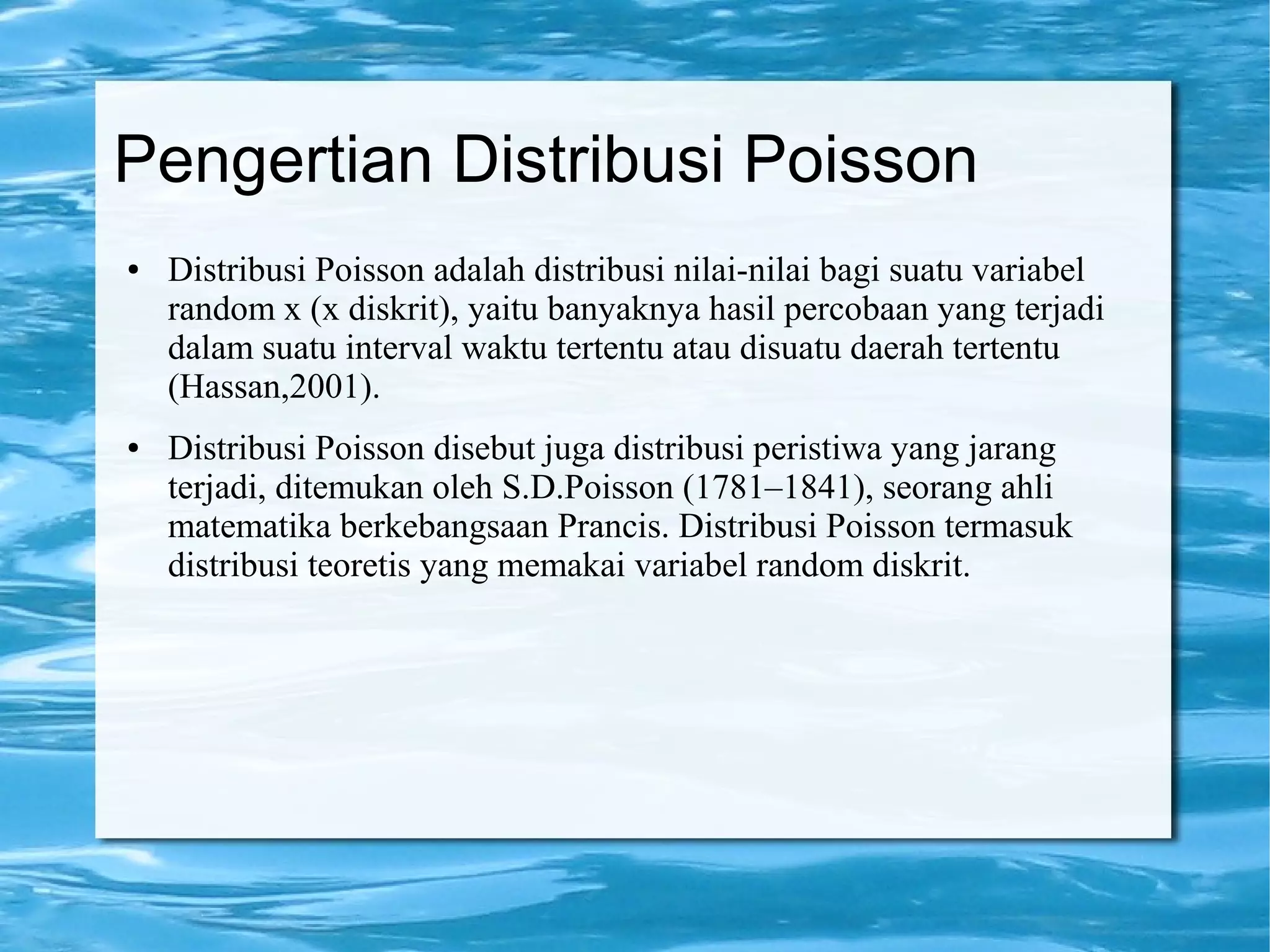 Distribusi poisson | ODP