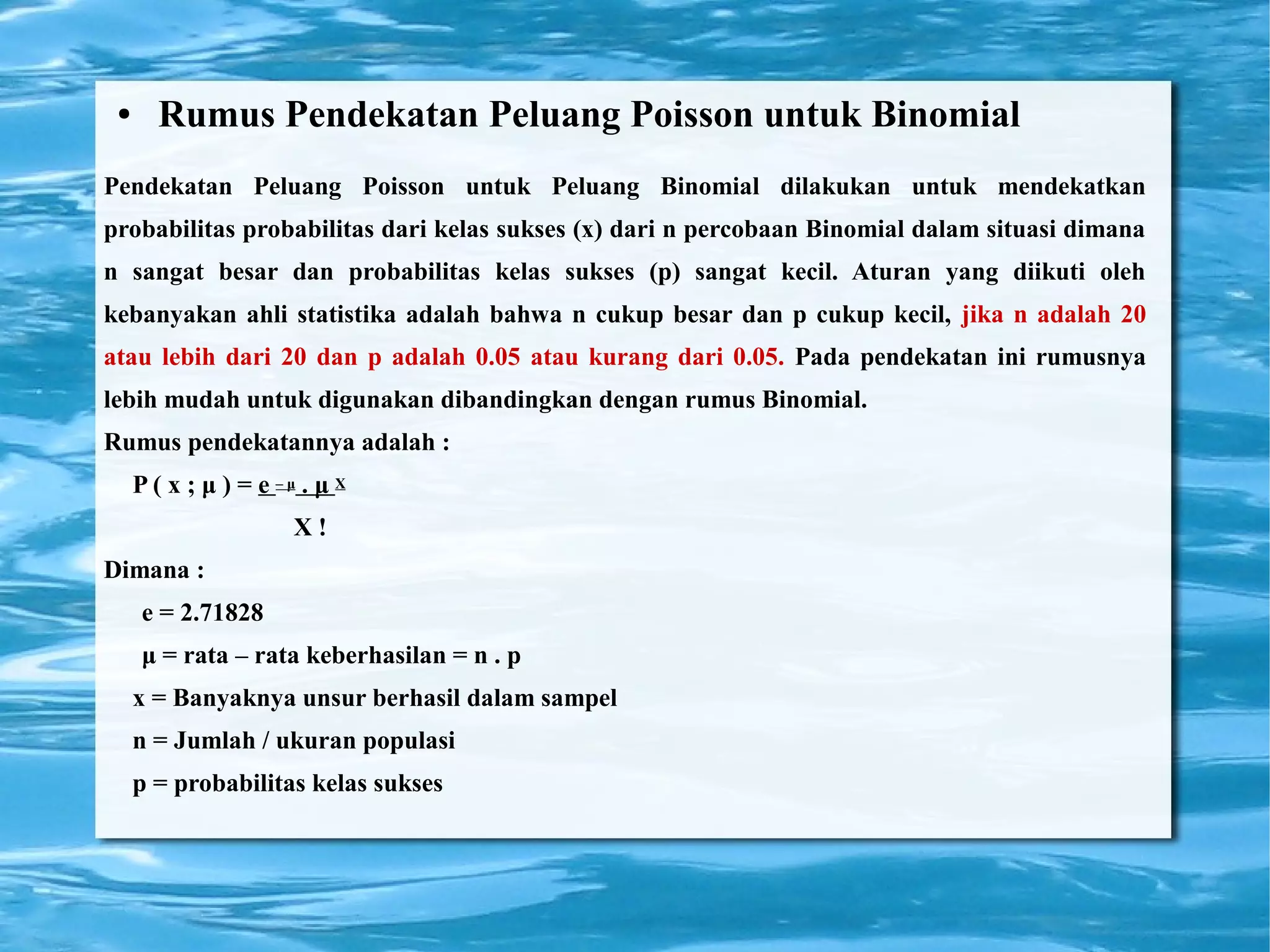 Distribusi poisson | ODP