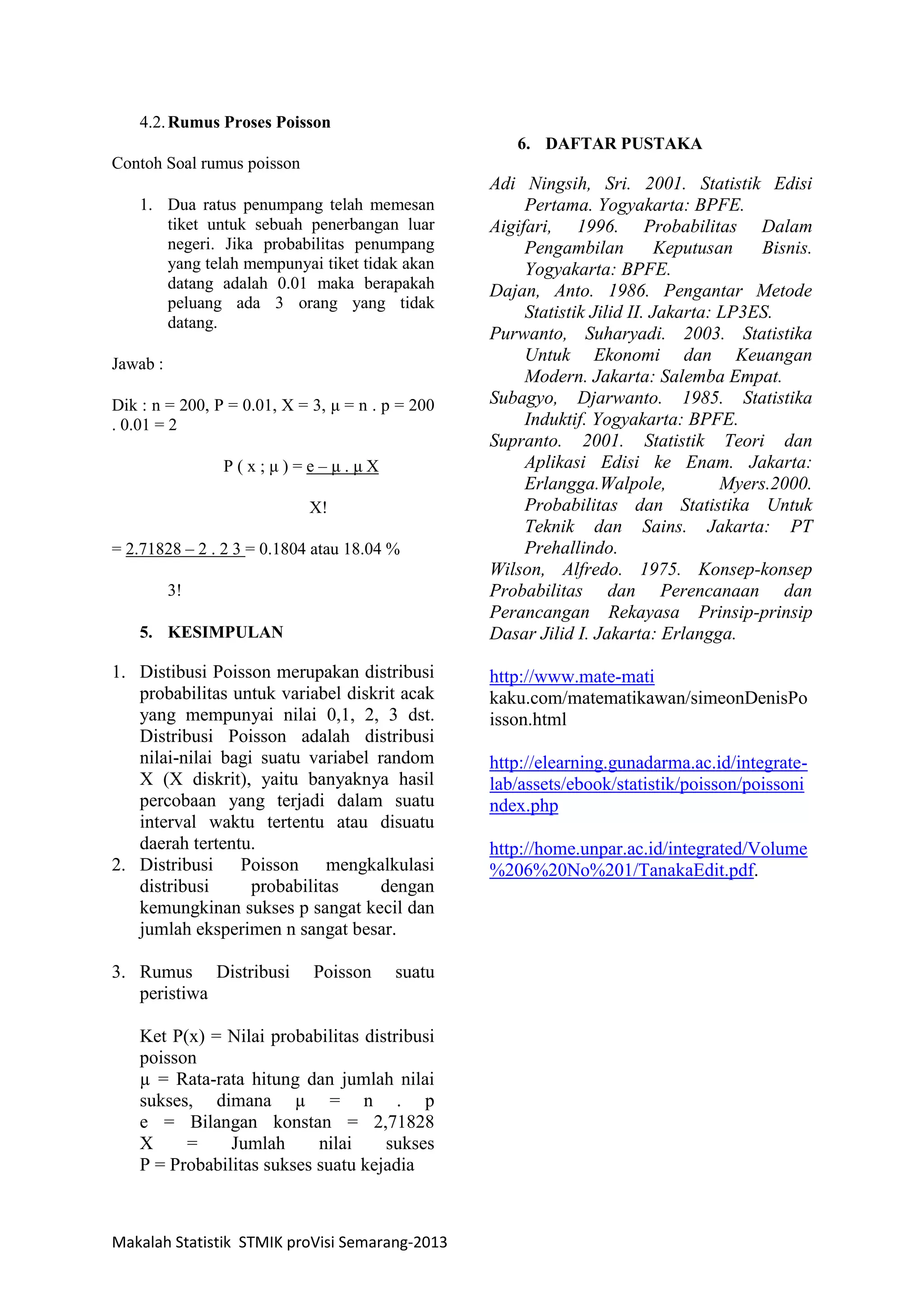 Distribusi poisson | PDF