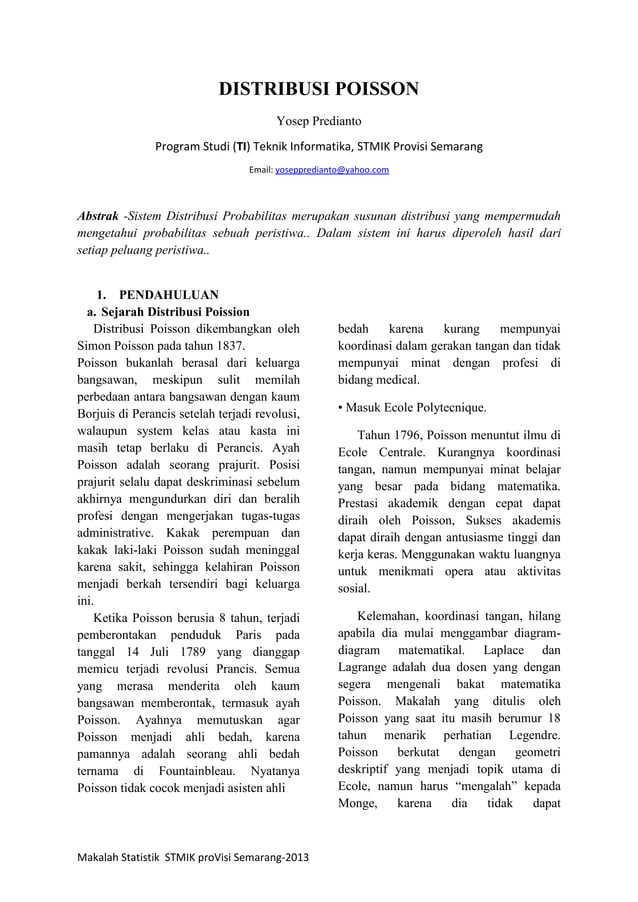 Distribusi poisson | PDF