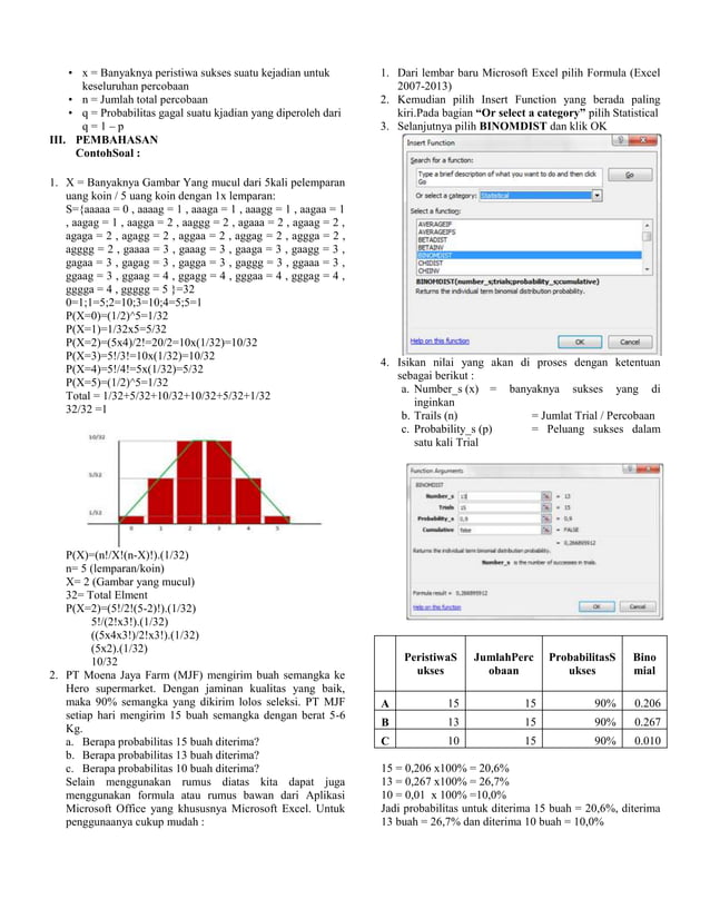 Makalah Distribusi probabilitas binomial | DOCX