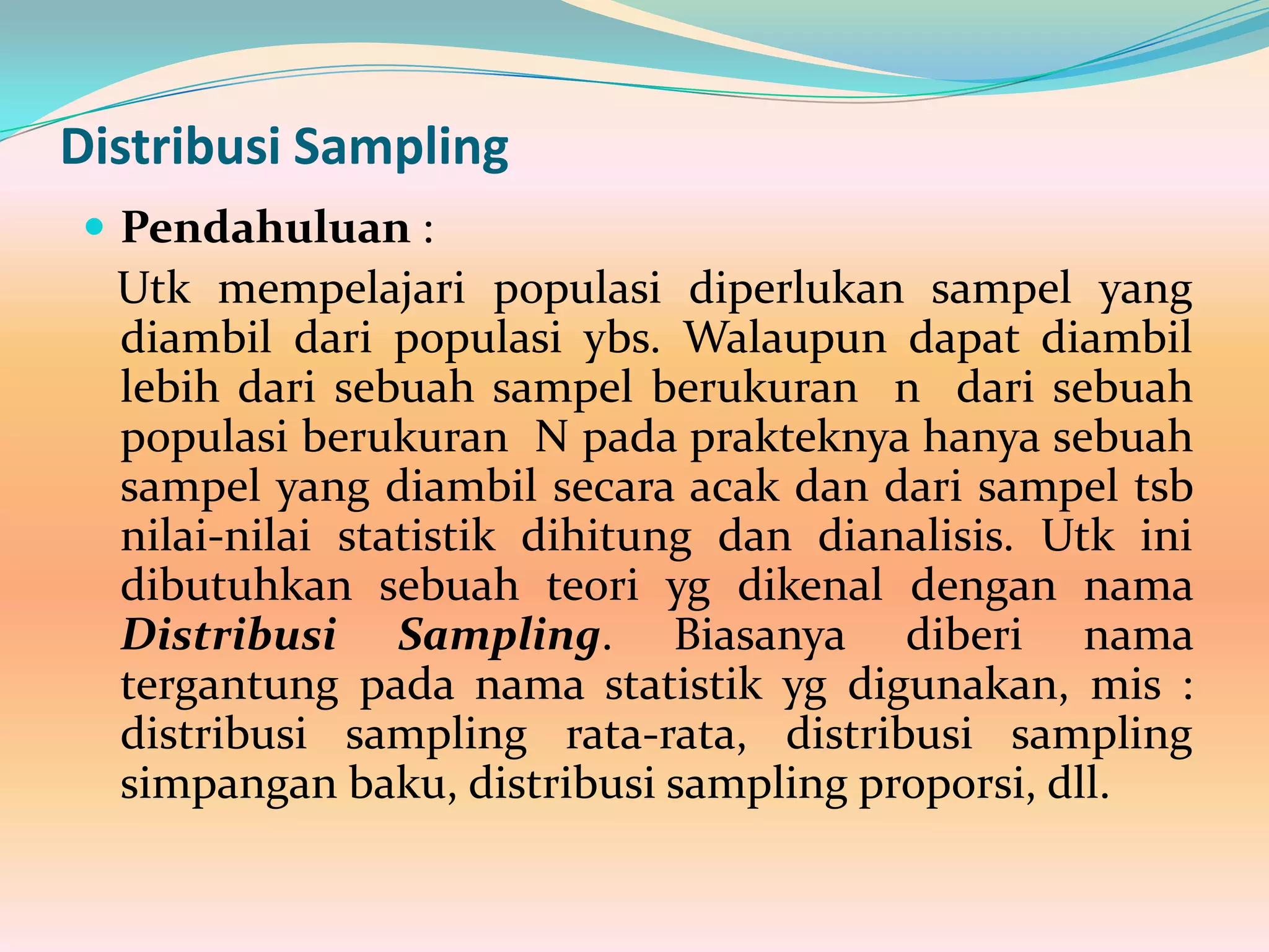 Distribusi sampling | PPTX