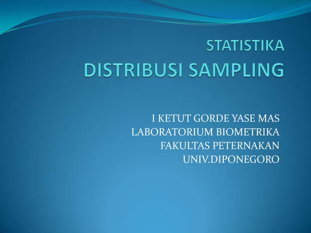 Distribusi sampling | PPTX