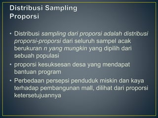 Makul Statistika yang berjudul distribusi sampling | PPTX