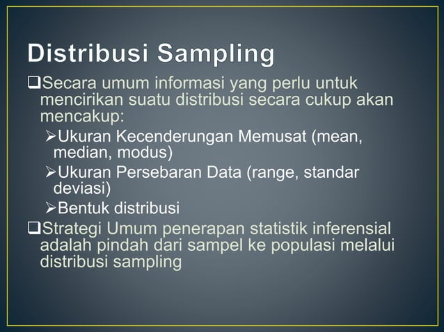Makul Statistika yang berjudul distribusi sampling | PPT