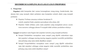 Distribusi Sampling Mata Kuliah Statisti Ppt