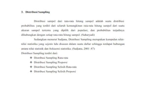 Distribusi Sampling Mata Kuliah Statisti Ppt