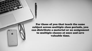 Distribute a google classroom material or assignment to multiple classes | PPT