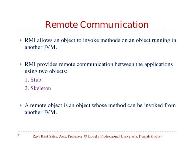 Distributed Programming (RMI) Distributed Programming (RMI)