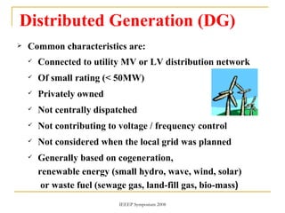 Distributed Generation By Roland Desouza | PPT | Power and Energy Industry | Industries