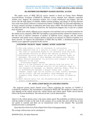 Distributed Priority based channel access for VANET (DPBCA) | PDF