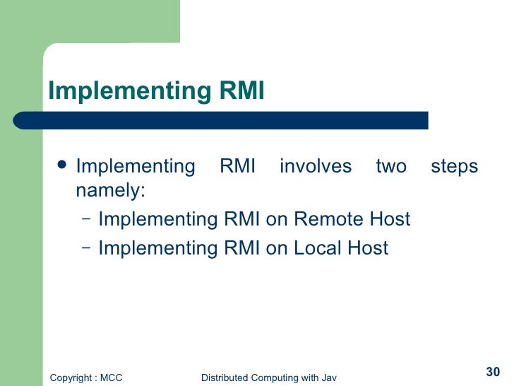 Distributed Programming using RMI