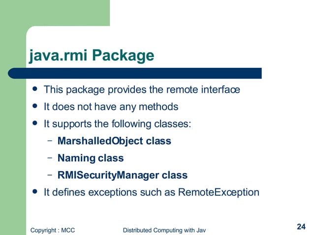Distributed Programming Using Rmi Ppt