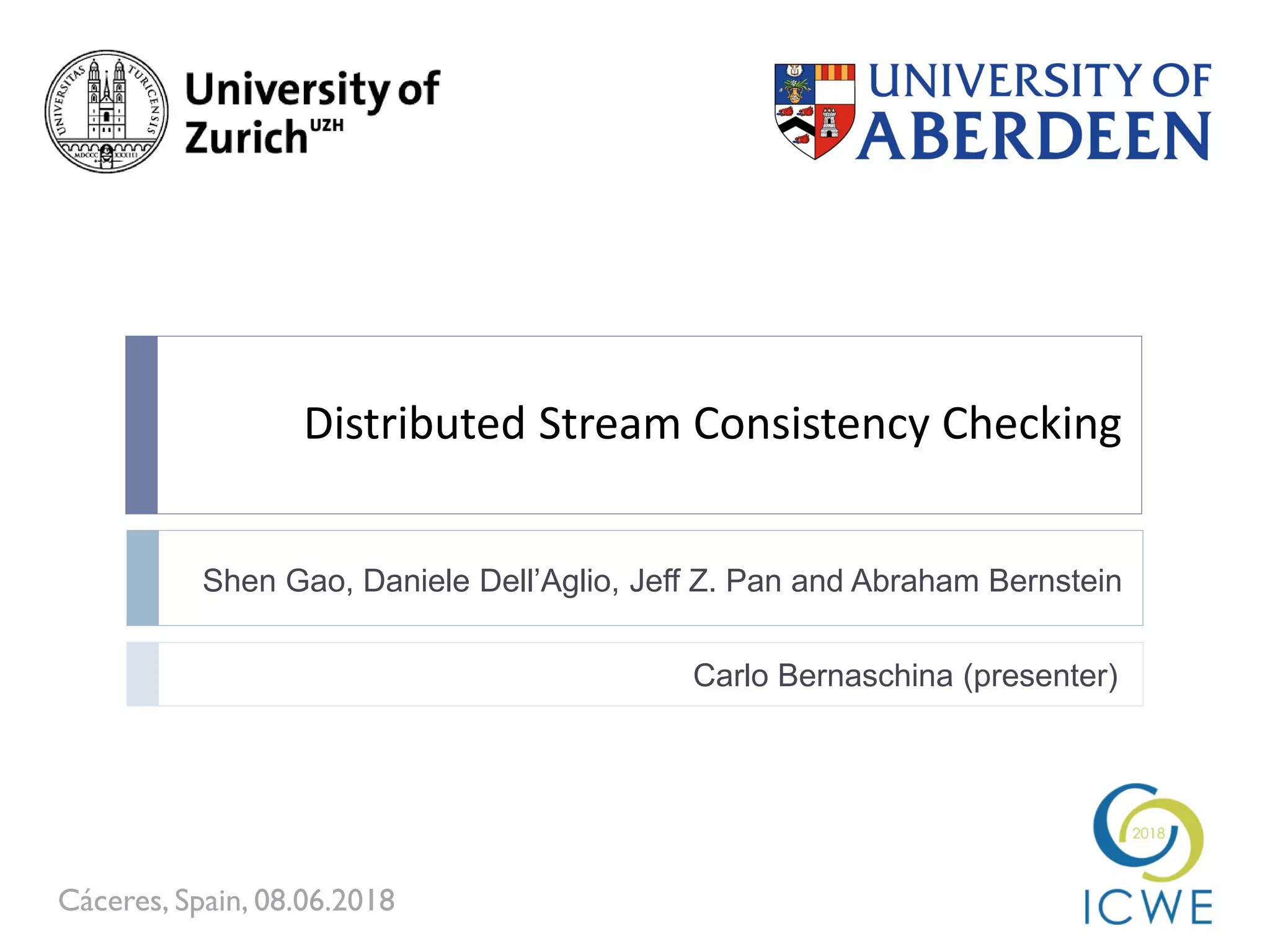 Distributed stream consistency checking | PDF
