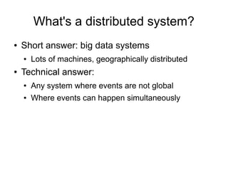 Distributed systems and consistency | ODP