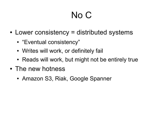 Distributed systems and consistency | ODP | Databases | Computer Software and Applications