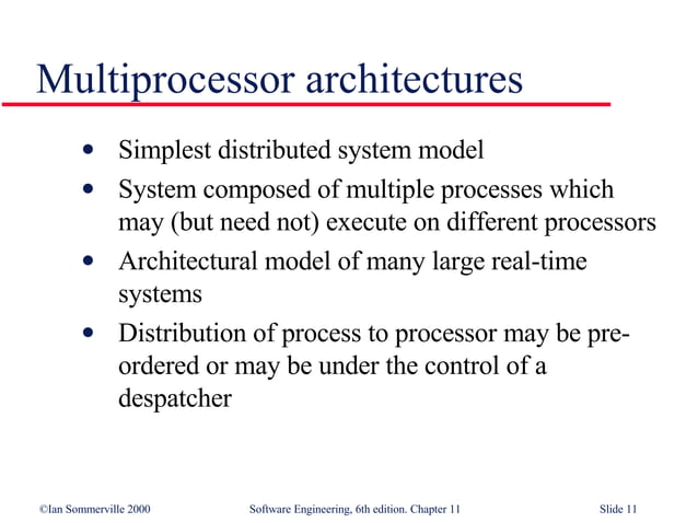 Distributed Systems Architecture in Software Engineering SE11 | PPT