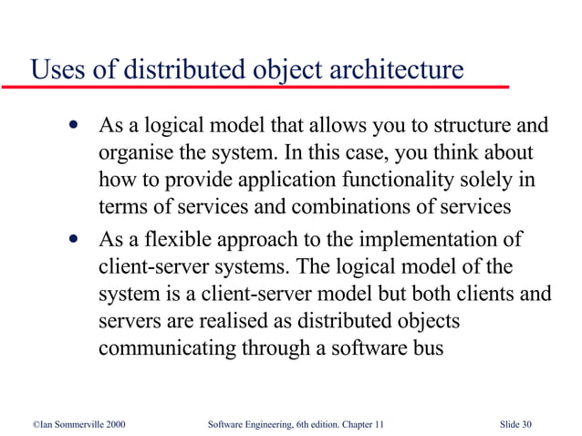 Distributed Systems Architecture in Software Engineering SE11 | PPT