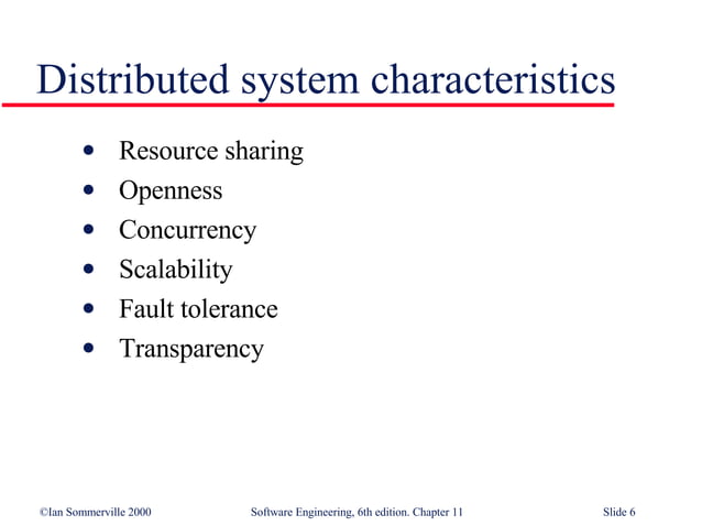 Distributed Systems Architecture In Software Engineering Se11 Ppt