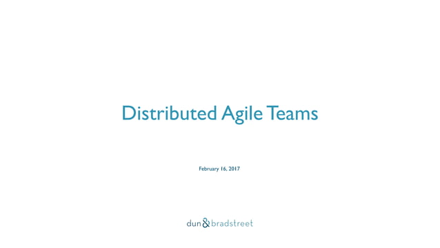 Distributed agile teams meetup version | PPT