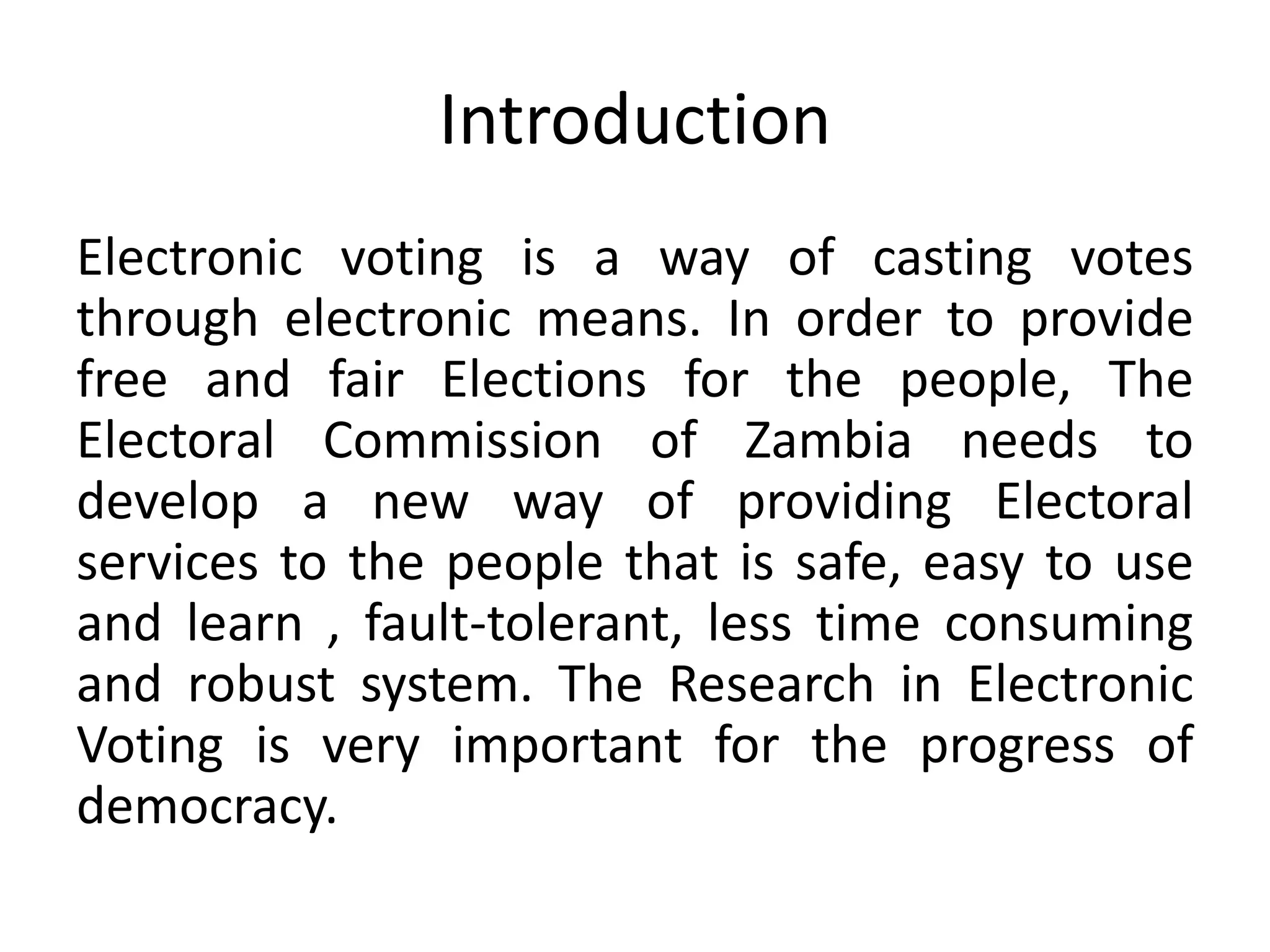 Distributed Algorithm For Electronic Voting System Ppt