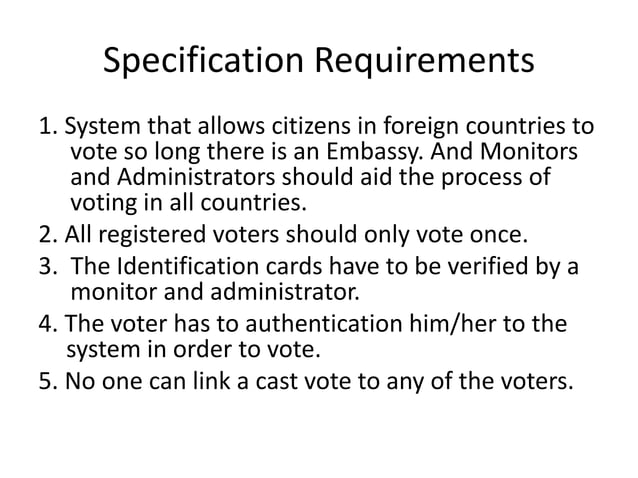 Distributed algorithm for electronic voting system | PPT