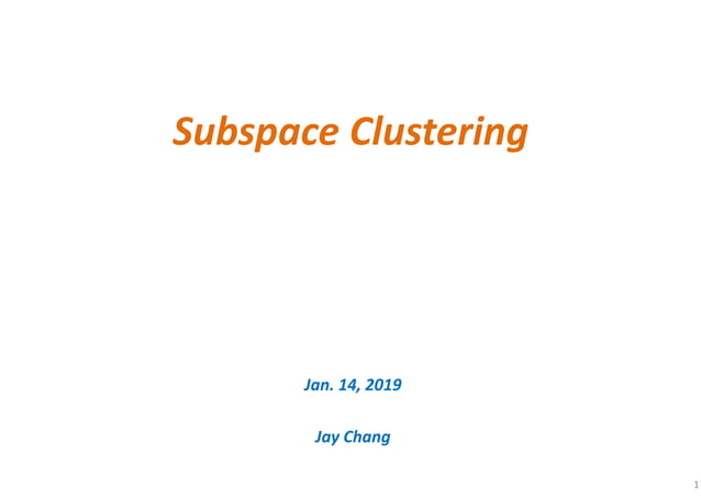 Distributed Architecture of Subspace Clustering and Related | PDF
