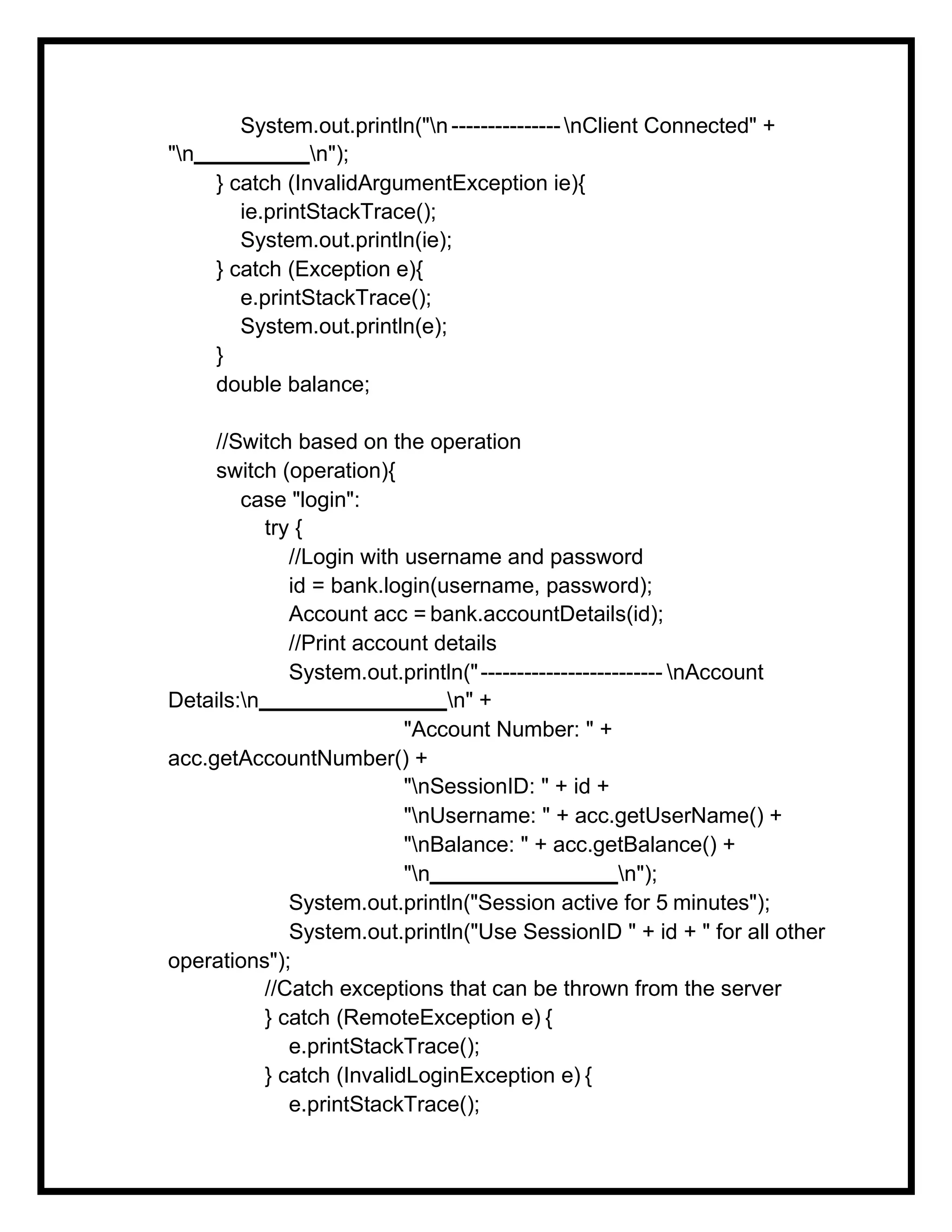Distributed banking system using rmi project | PDF