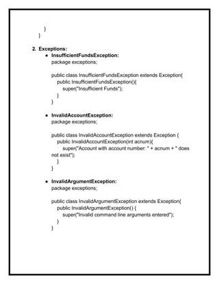 Distributed banking system using rmi project | PDF