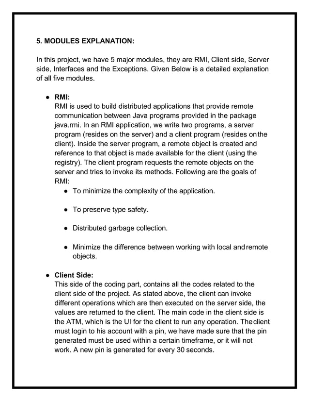 Distributed Banking System Using Rmi Project Pdf