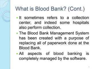 Distributed blood bank management system database | PPTX
