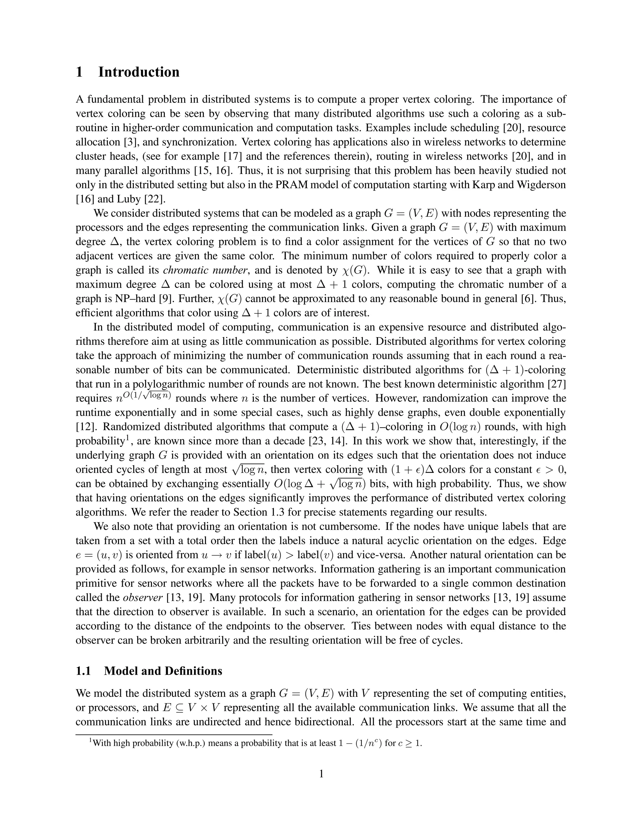 Distributed coloring with O(sqrt. log n) bits | PDF