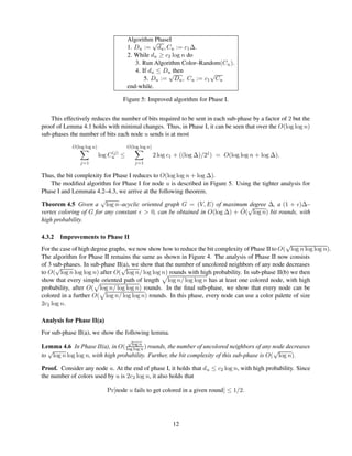 Distributed coloring with O(sqrt. log n) bits | PDF