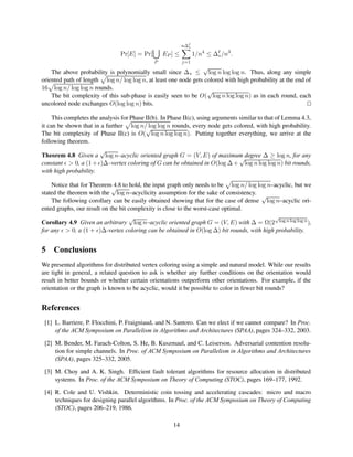 Distributed coloring with O(sqrt. log n) bits | PDF
