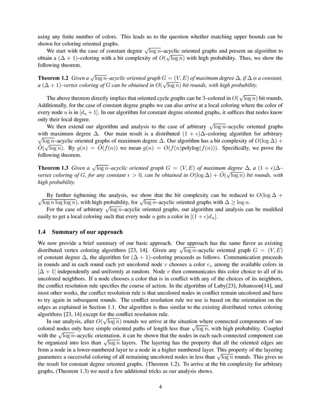 Distributed coloring with O(sqrt. log n) bits | PDF